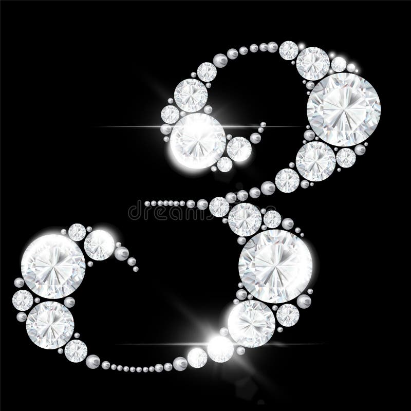 Crystal Alphabet Font. Luxury Diamond Letters and Numbers with Gold ...