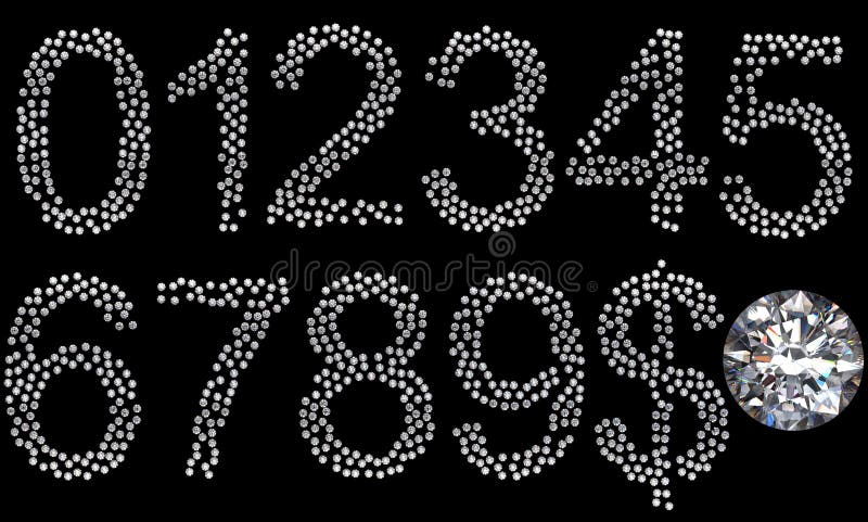 Vector Set of Bling Numbers Stock Vector - Illustration of jewel ...
