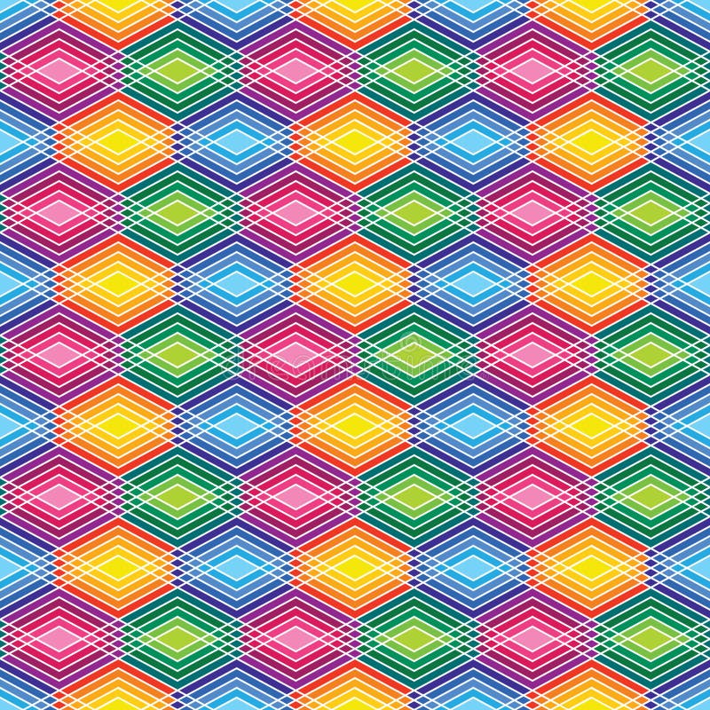 Diamond Outline Pattern in Bright Colors Stock Vector - Illustration of ...