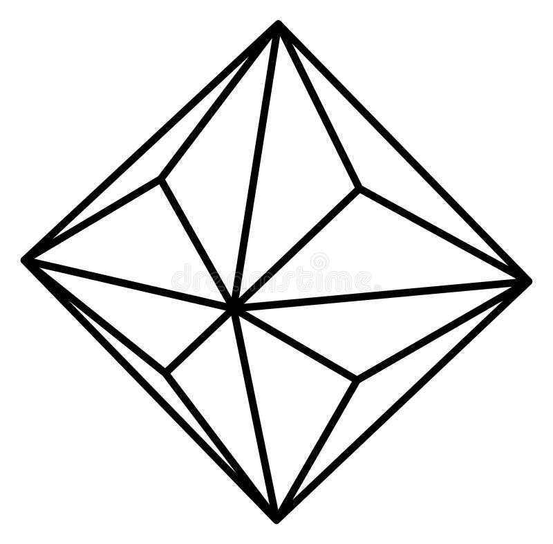 Diamond Outline Icon, Modern Minimal Flat Design Style, Thin Line ...