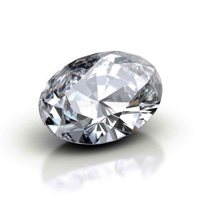 Diamond Oval Cut Isolated on White Created with Generative AI Stock ...