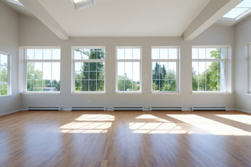 Diamond-pane Windows Viewed from Inside of an Empty Room Stock Image ...