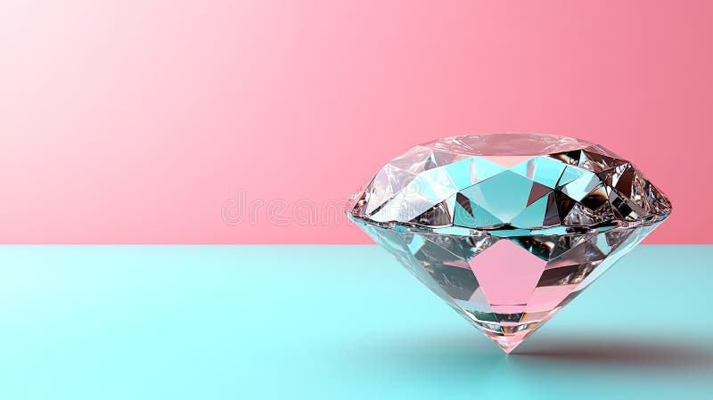 Diamond on pastel backdrop stock illustration. Illustration of modern ...