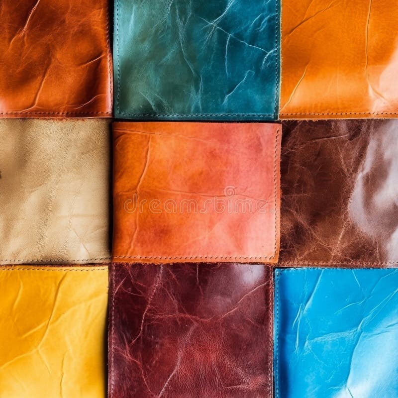 A Diamond Pattern is Created by Arranging Colorful Swatches of Leather ...