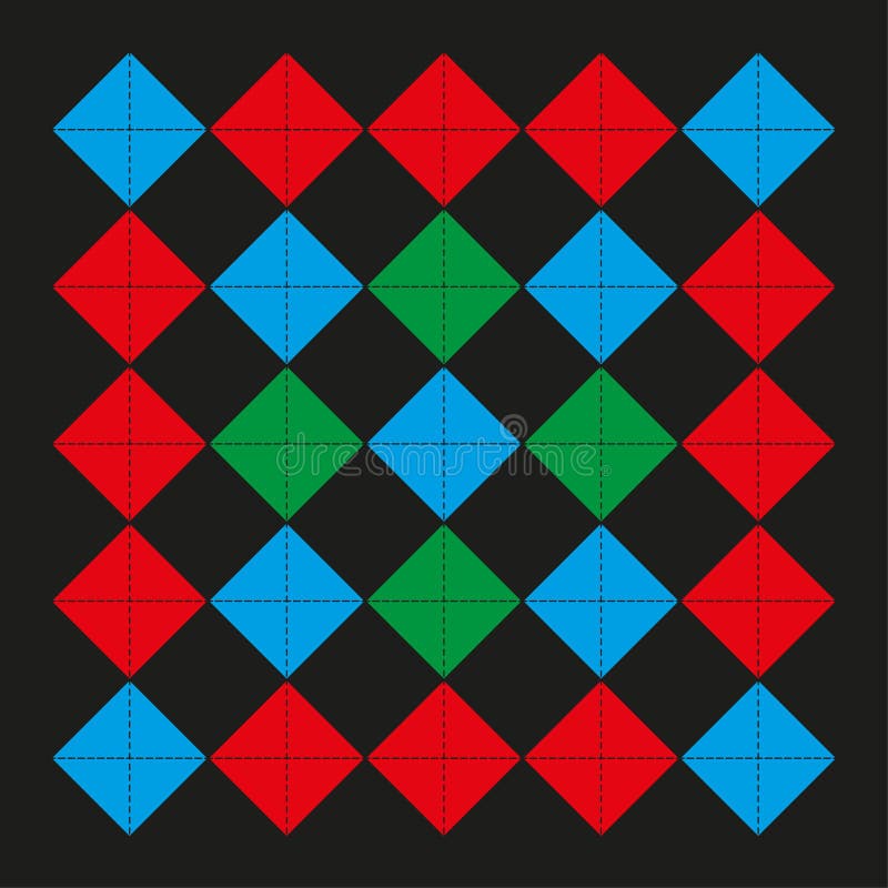 Diamond Pattern Graphic. Colorful Tile Texture. Black Background Vector ...