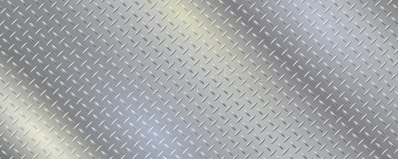Diamond Pattern Metal Plate. Texture with Reflective Stainless Steel ...