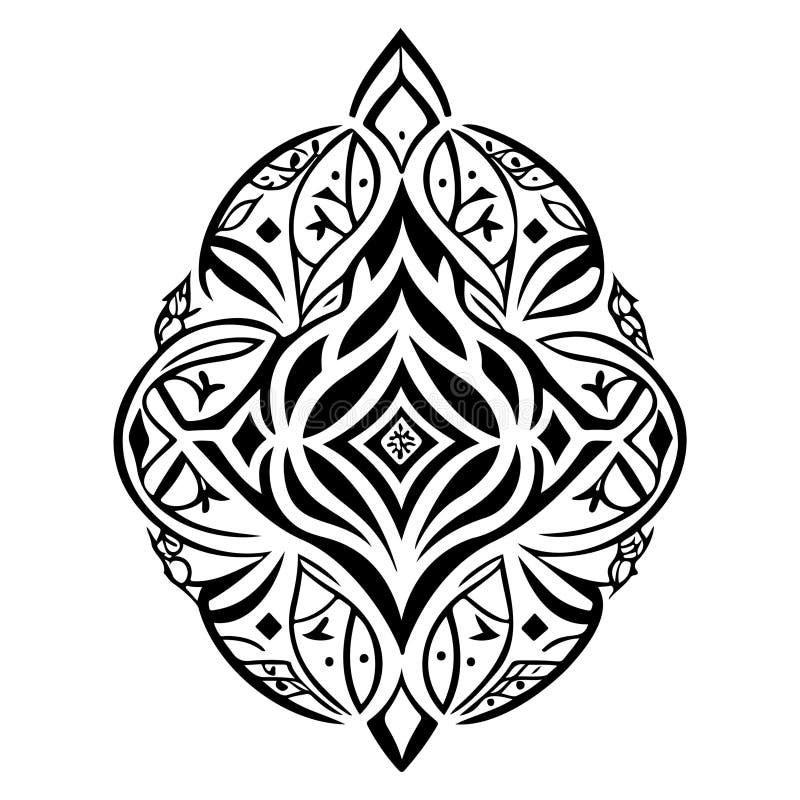 Diamond Pattern Ornament Batik Design Element Illustration Black Stock ...