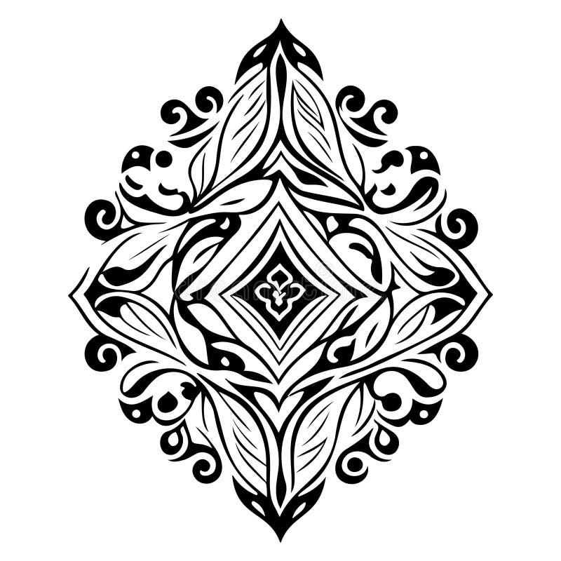 Diamond Pattern Ornament Batik Design Element Illustration Stock ...