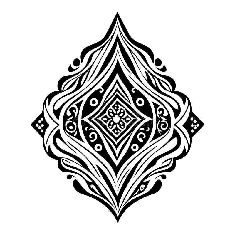 Diamond Pattern Ornament Batik Design Element Illustration Stock Vector ...