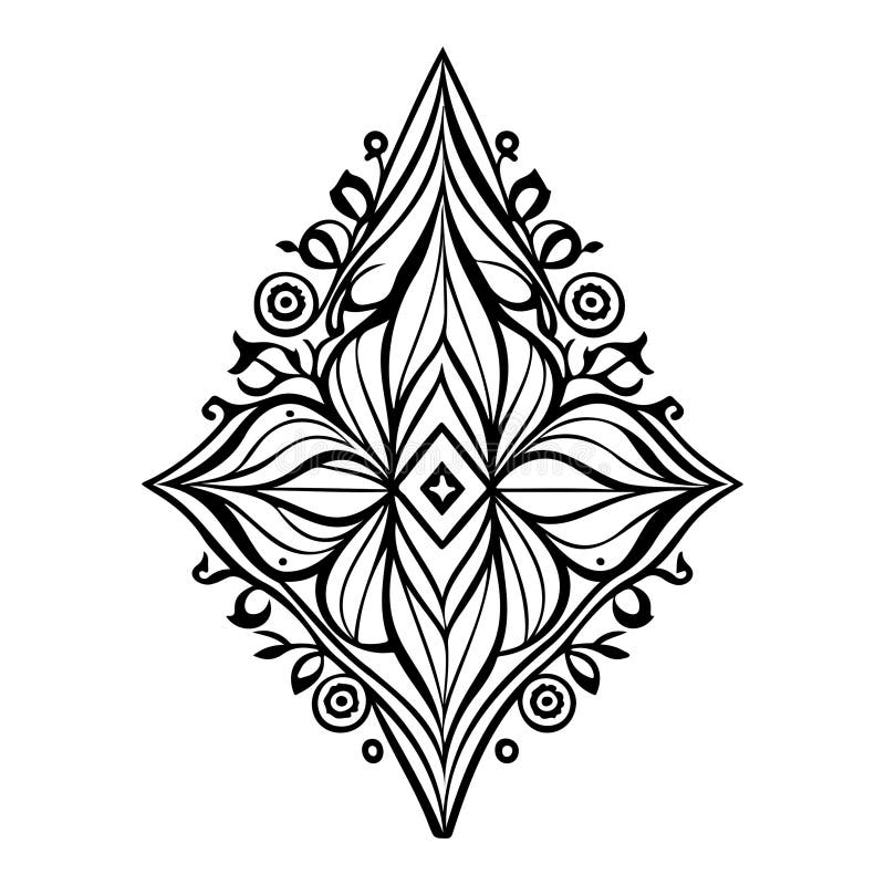Diamond Pattern Ornament Batik Design Element Illustration Stock ...