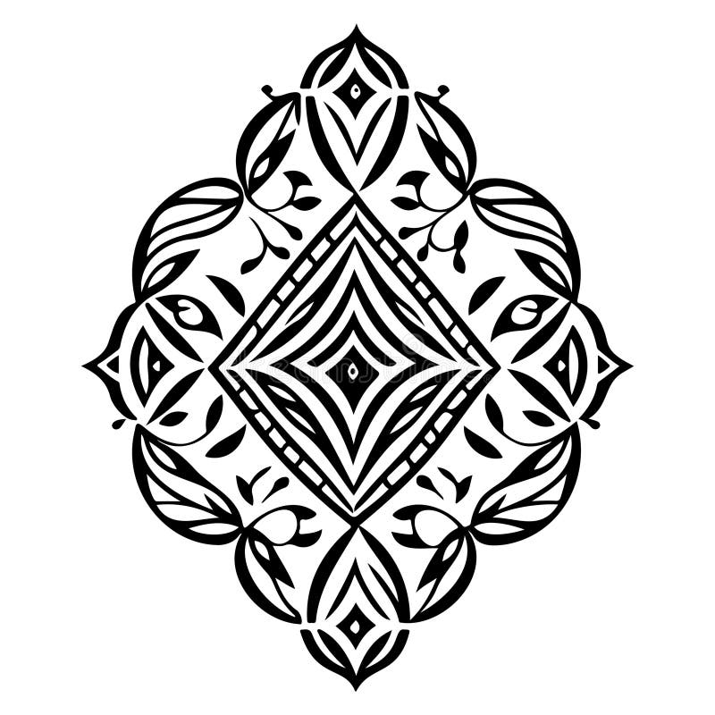 Diamond Pattern Ornament Batik Design Element Illustration Stock ...