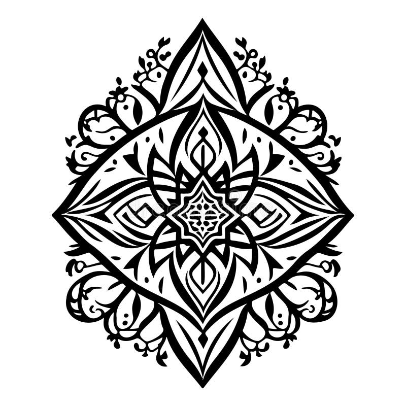 Diamond Pattern Ornament Batik Design Element Illustration Stock ...