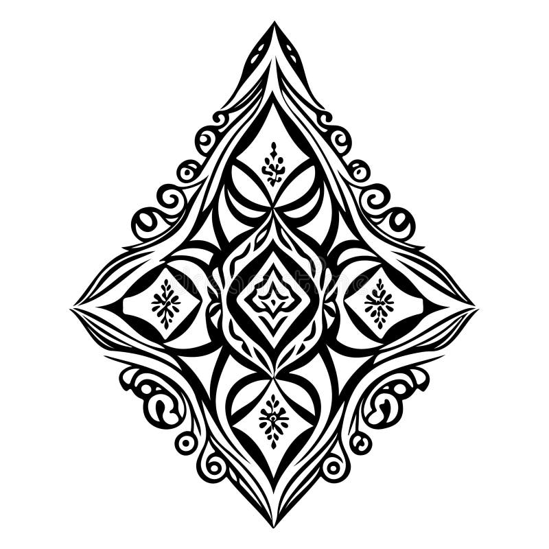 Diamond Pattern Ornament Batik Design Element Illustration Stock ...