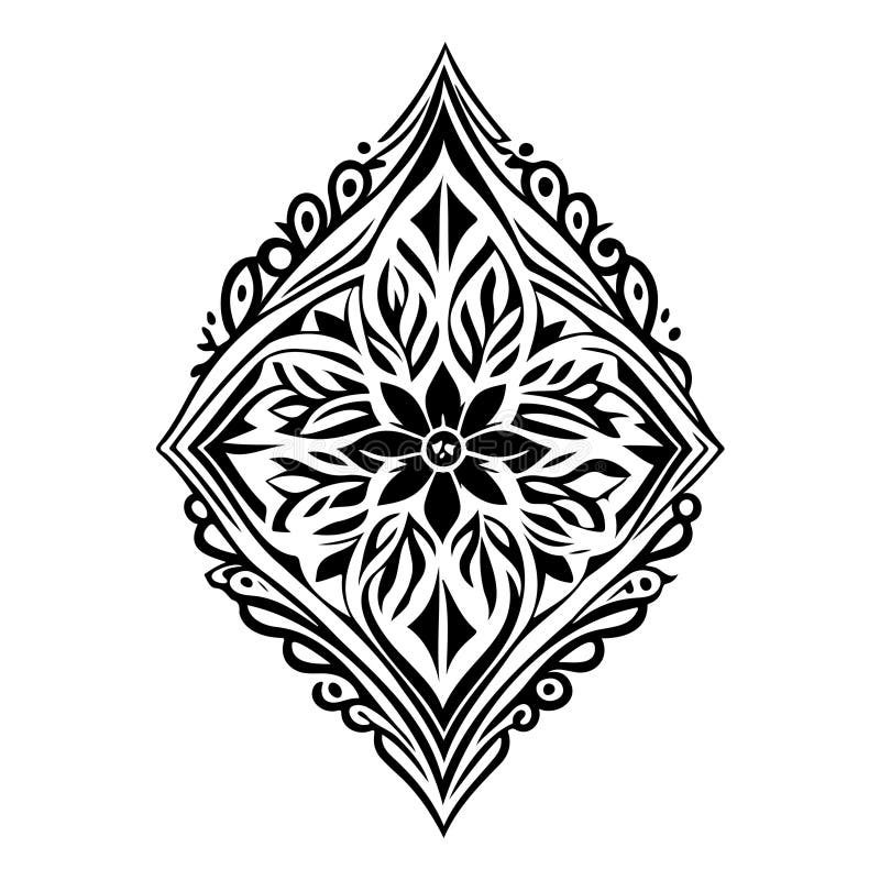 Diamond Pattern Ornament Batik Design Element Illustration Stock ...