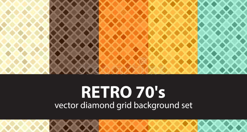 Diamond Pattern Set Retro 70`s Stock Vector - Illustration of brown ...