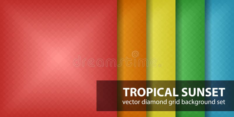 Diamond Pattern Set Tropical Sunset Stock Vector - Illustration of ...