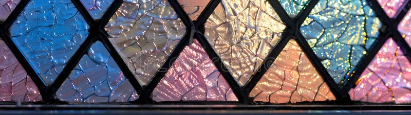 Diamond-patterned Stained Glass Diffuses Ethereal Light Stock ...