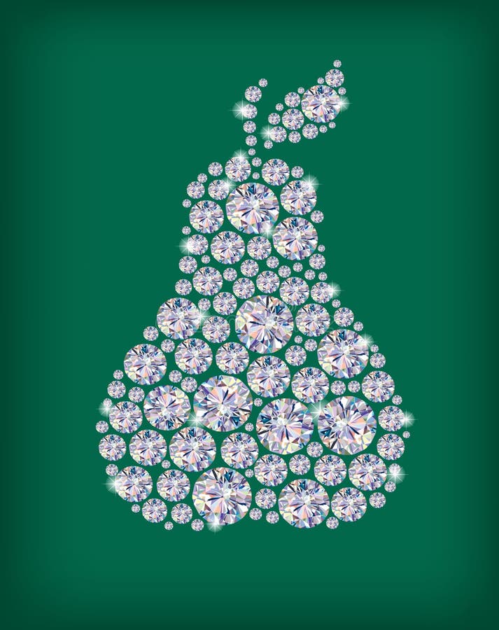 Diamond pear stock vector. Illustration of fruit, gift - 27699413