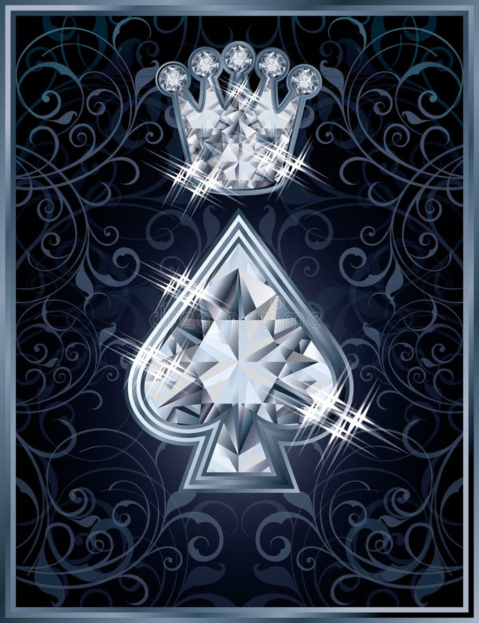Diamond Poker Spade Royal Card Stock Vector - Illustration of jewelry ...
