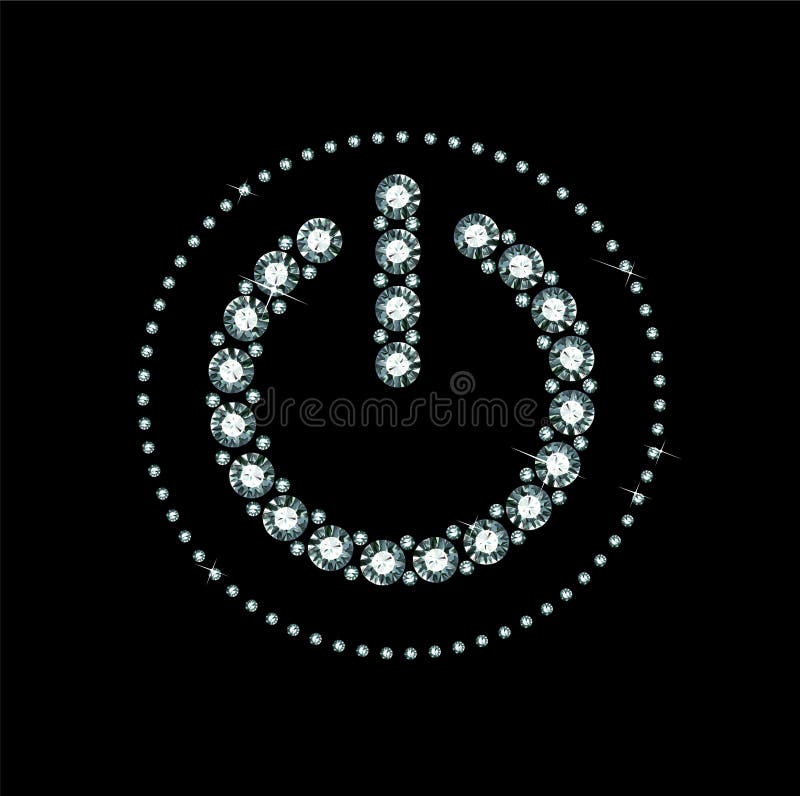 Diamond Power Button stock vector. Illustration of diamond - 35006893
