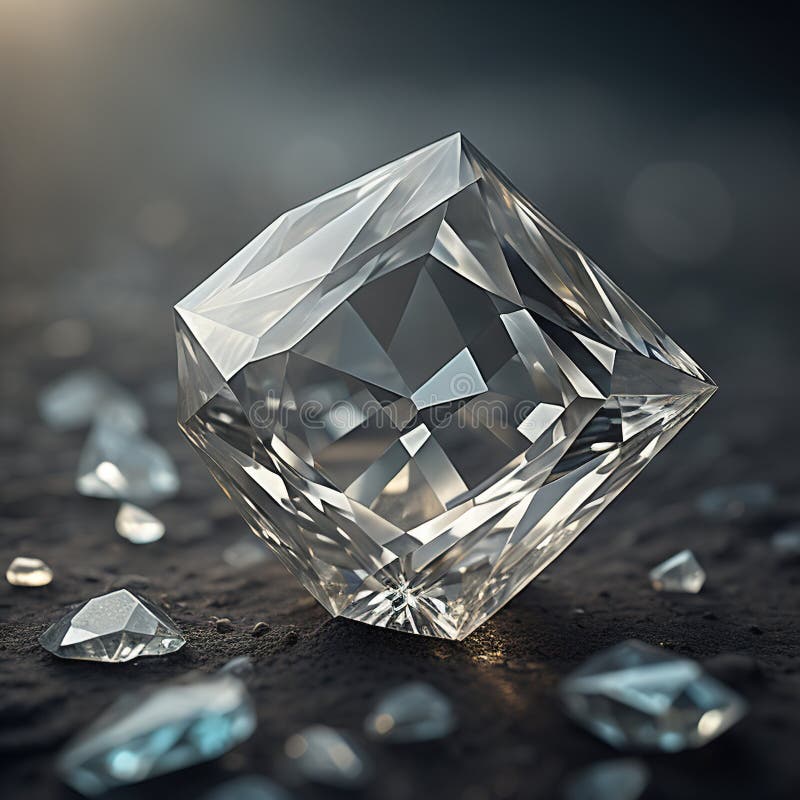 Diamond Precious Gemstone Close Up Stock Illustration - Illustration of ...