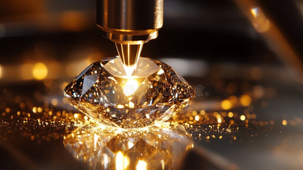 Diamond Precision Cutting Process Under Magnification Stock ...