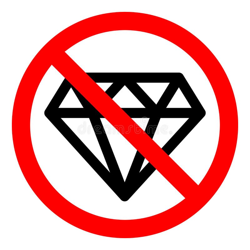 Diamond is Prohibited. Stop Diamond Icon. Vector Illustration Stock ...