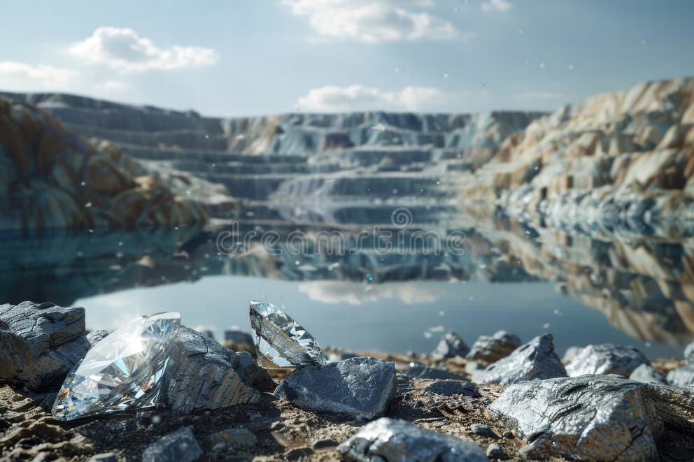 A Diamond Quarry with a Focus on Extraction Methods and Rocky Terrain ...