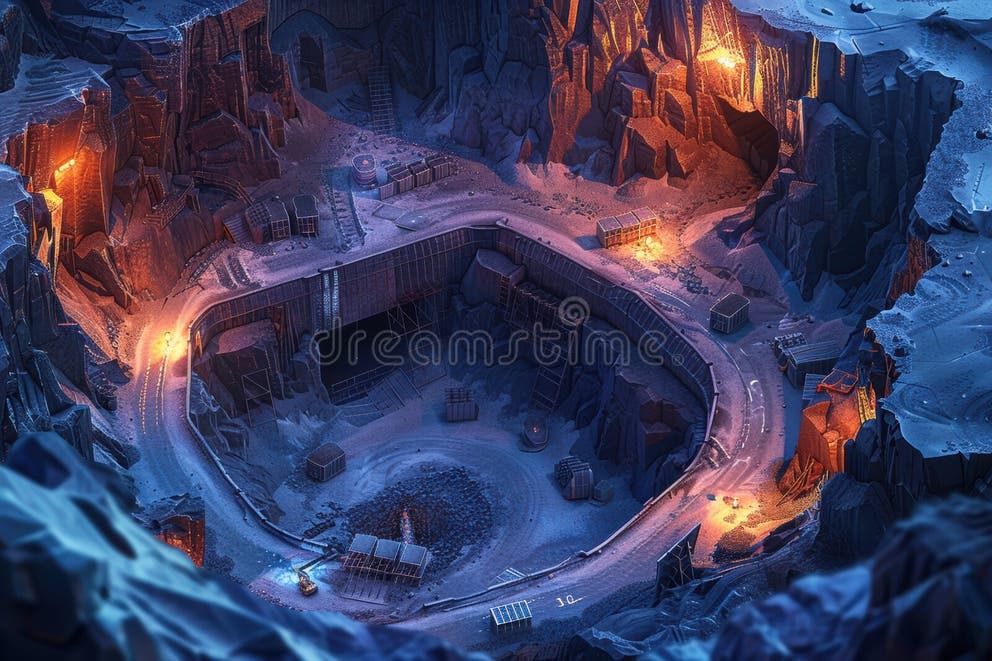 A Diamond Quarry with a Focus on Extraction Methods and Rocky Terrain ...