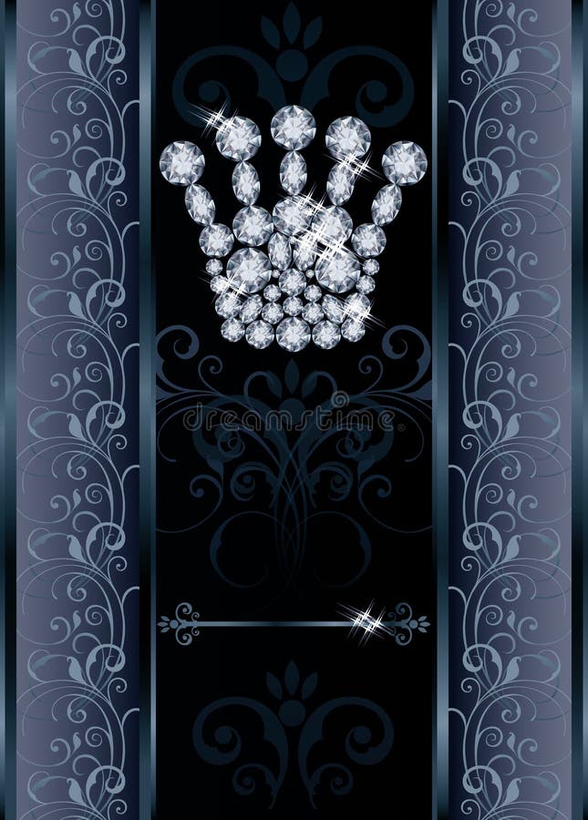 Diamond Queen Crown VIP Card Stock Vector - Illustration of ornate ...