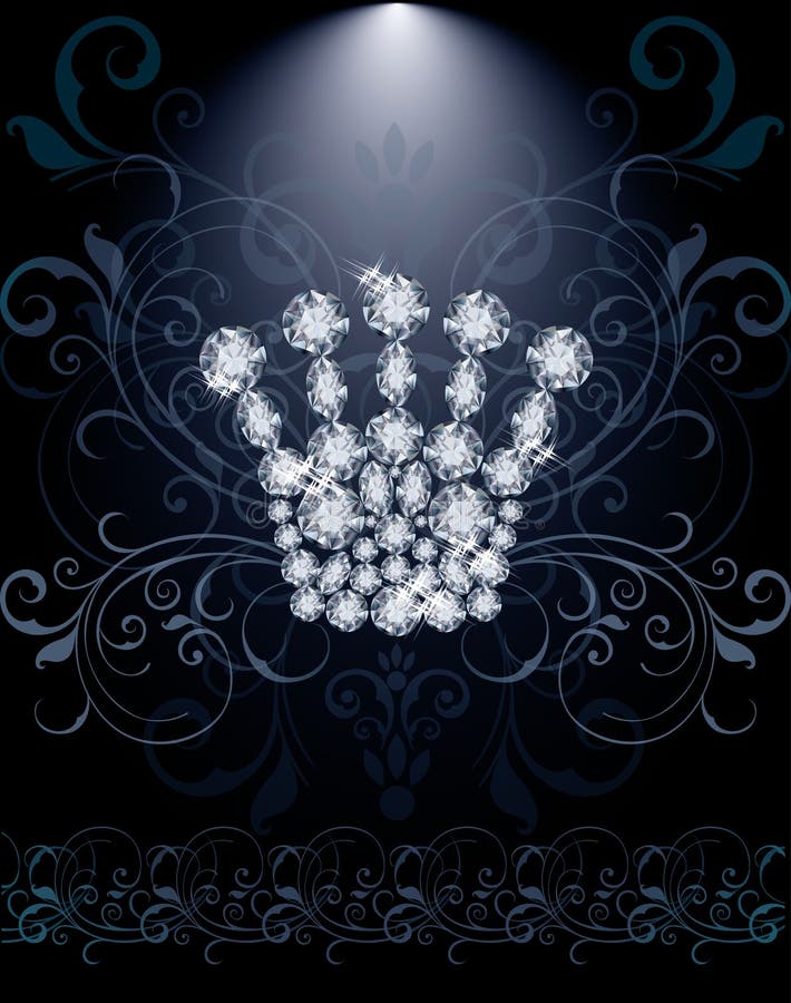 Diamond Queen Crown VIP Card Stock Vector - Illustration of ornate ...
