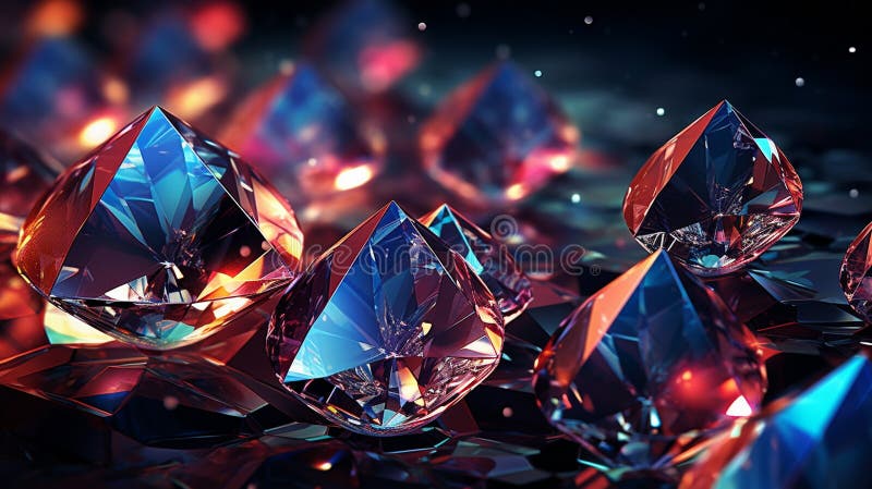 Diamond Rain Macro Drops on the Web Shine Digital Art _007 Stock ...