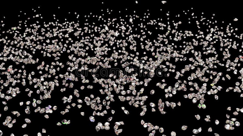 Diamond Rain on Transparent Background, with Alpha Matte Stock Video ...