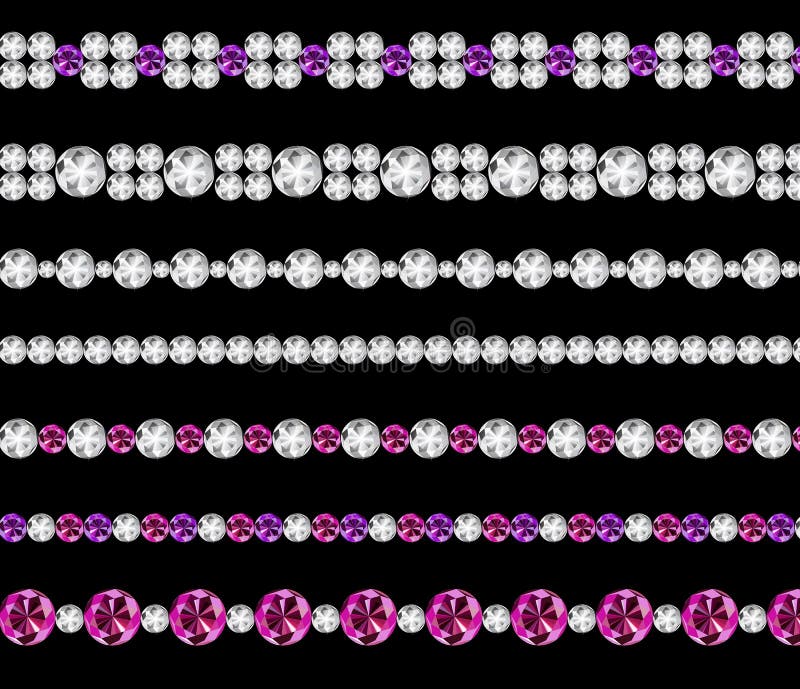 Diamond Realistic Borders Set Vector Illustration Stock Vector ...