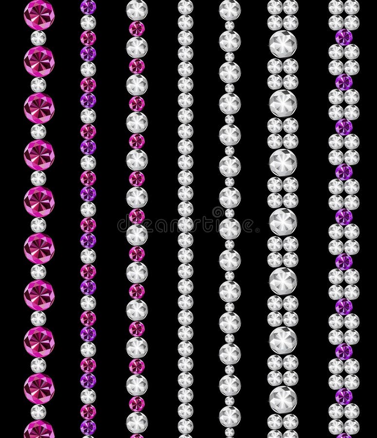 Diamond Realistic Borders Set Vector Illustration Stock Vector ...