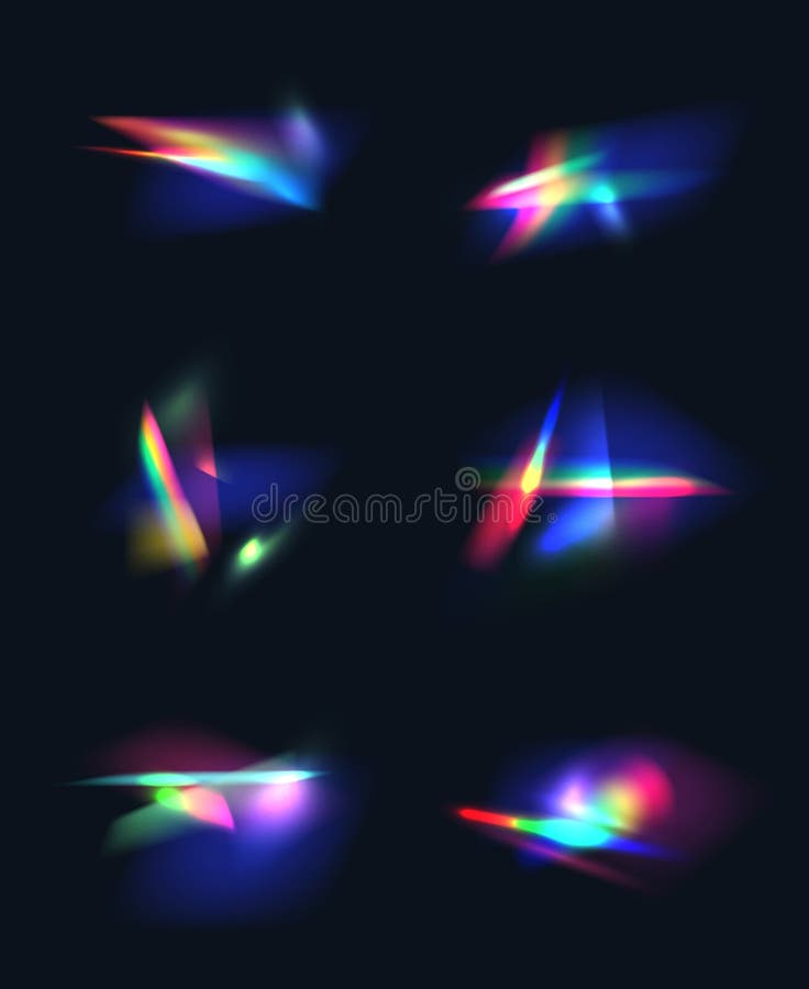 Diamond Reflection Effects. Light Rainbow Leaks Decent Vector Realistic ...