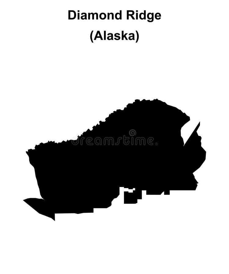 Diamond Ridge outline map stock vector. Illustration of alaska - 385898673
