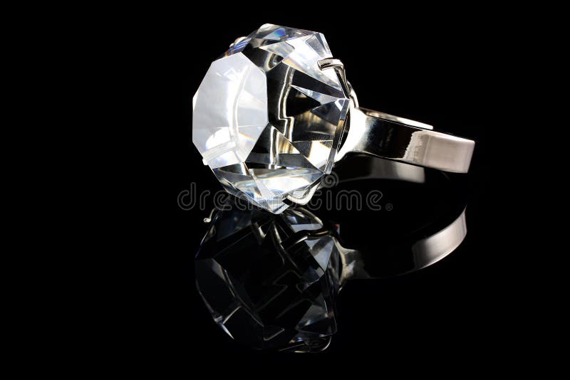 Diamond Ring on Black Background Stock Image - Image of clear, jewel ...