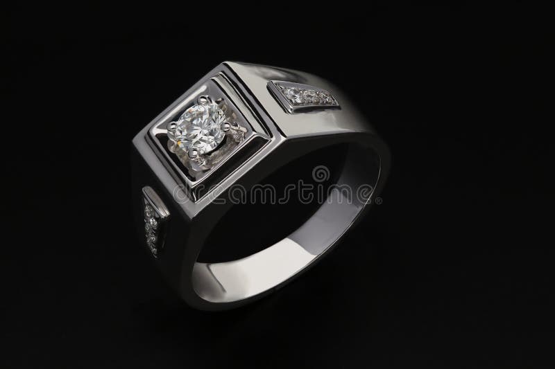 Diamond Ring on Black Background Stock Photo - Image of pround, diamond ...
