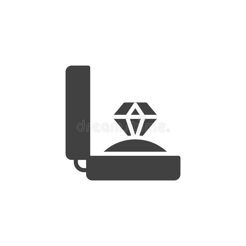 Diamond Ring Box Vector Icon Stock Vector - Illustration of love ...
