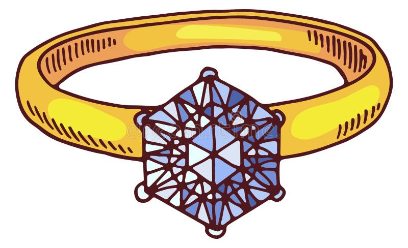 Diamond Ring Color Line Icon. Engagement Symbol Stock Illustration ...