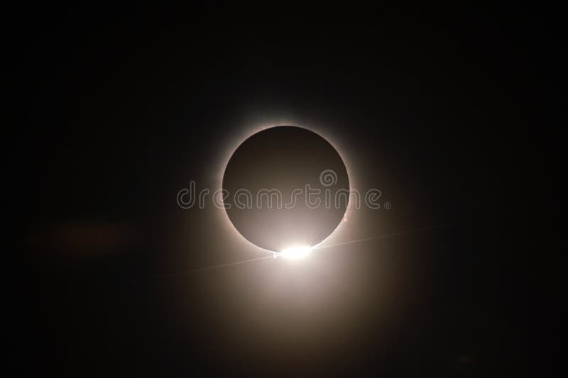 Total Solar Eclipse - Diamond Ring Just after Totality Stock Image ...