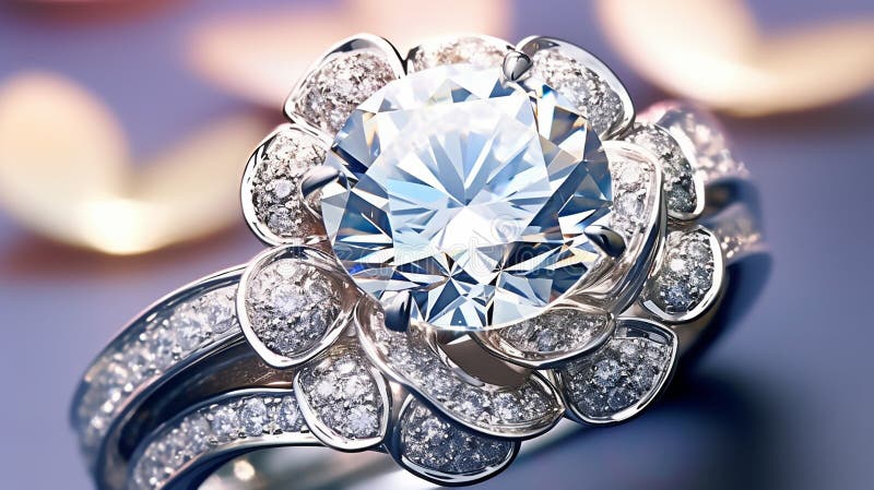 Diamond Ring Embracing Opulence Stock Illustration - Illustration of ...