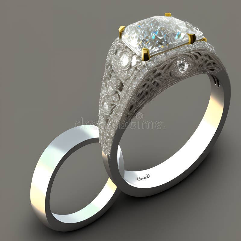 Diamond Ring, Generative AI Illustration Stock Illustration ...