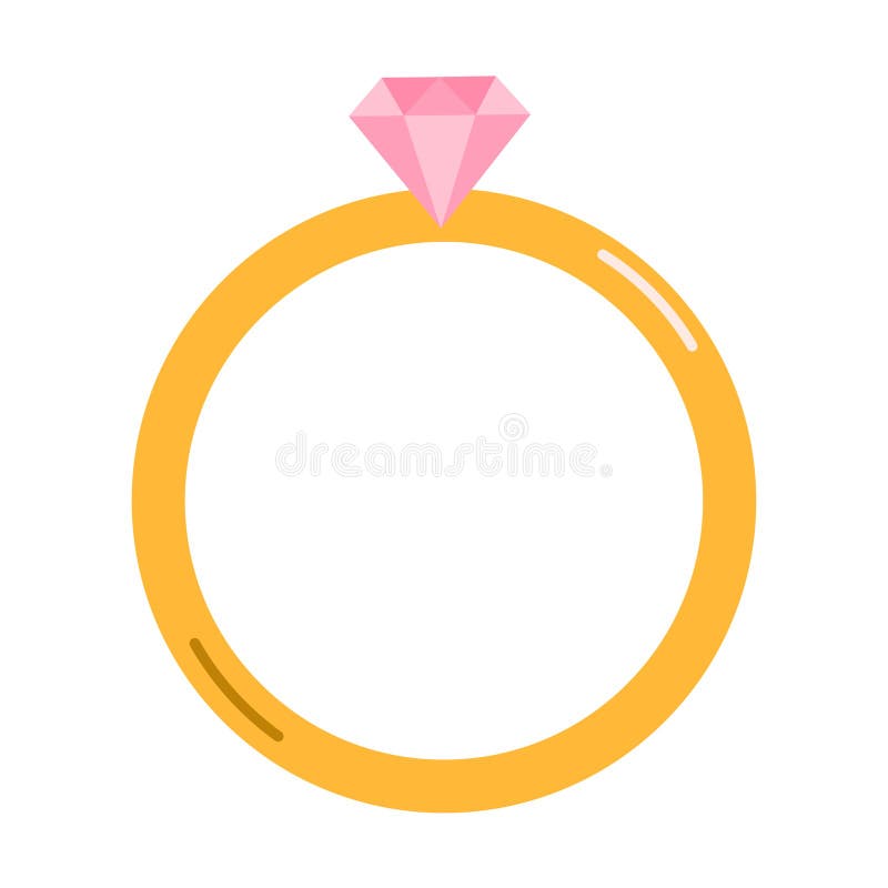 Diamond Ring. Gold Wedding Ring with Large Gem Stock Vector ...