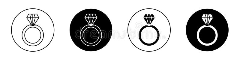 Diamond Ring Icon Isolated on White Background Stock Vector ...