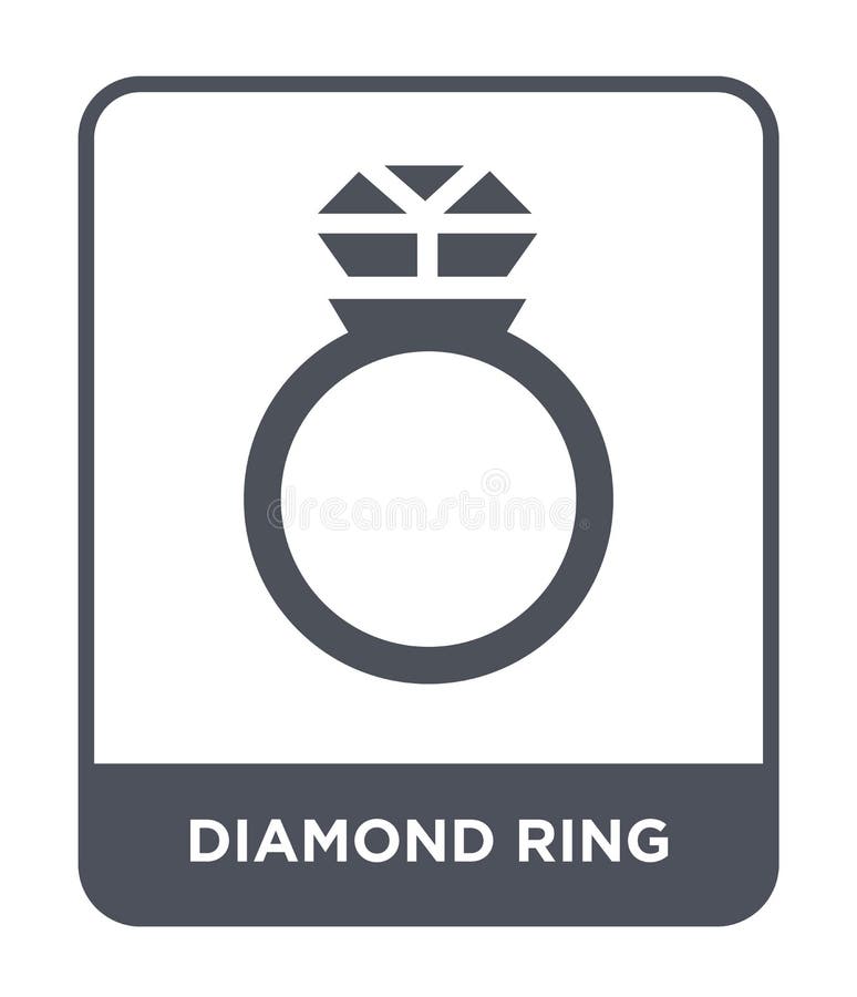 Diamond Ring Icon in Trendy Design Style. Diamond Ring Icon Isolated on ...