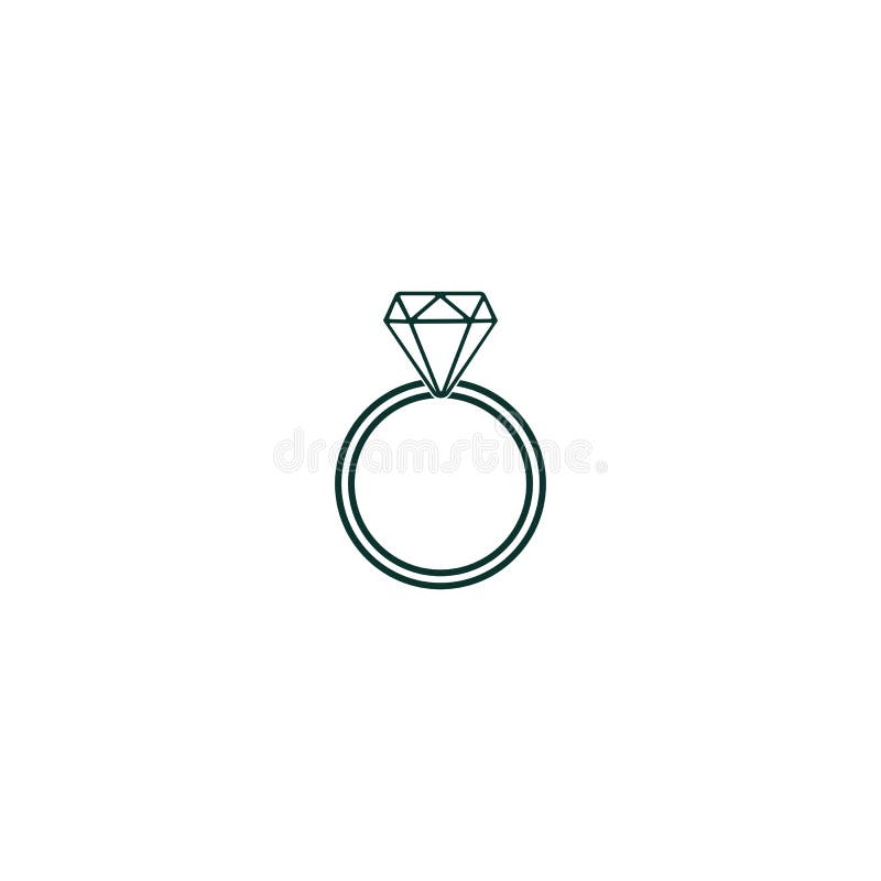 Diamond ring icon stock vector. Illustration of logo - 209050880