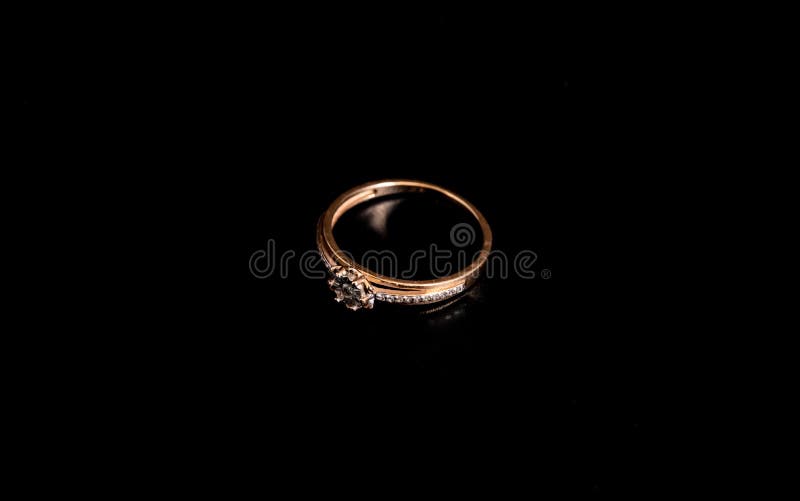 Diamond Ring - - on Black Background with Clipping Path Stock Photo ...