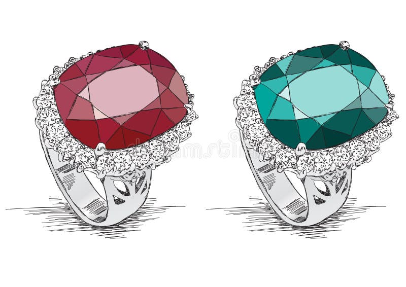 Diamond Ring Jewelry Illustration Doodle - Vetor Ilustração do Vetor ...